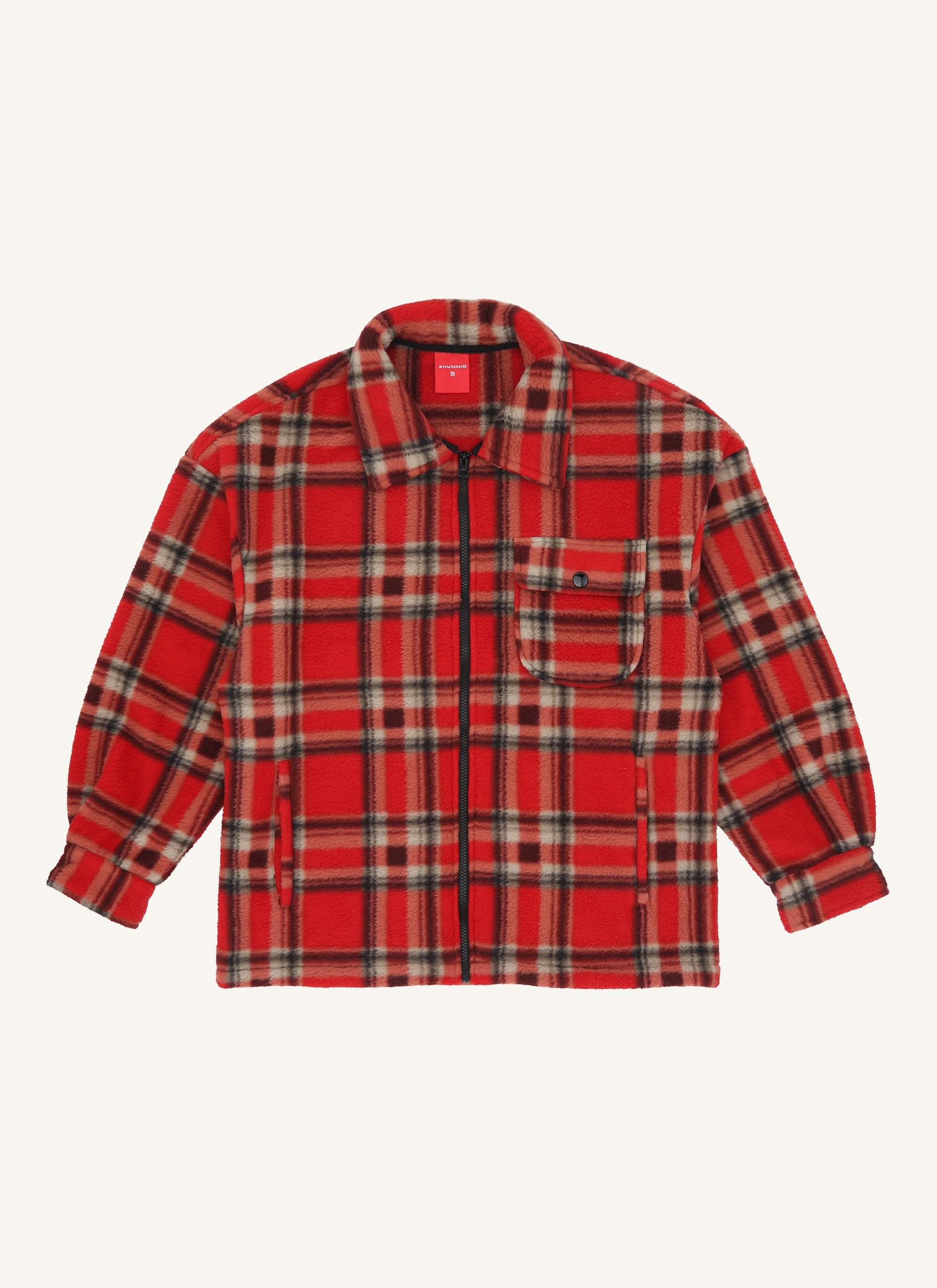Plaid Sherpa Work Jacket (Red) – 4hunnid